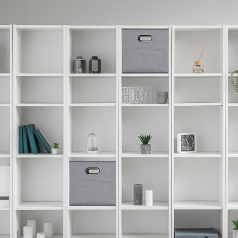 Relaxdays Set of 2 Storage Boxes, Foldable Shelf Baskets, Rounded Side ...