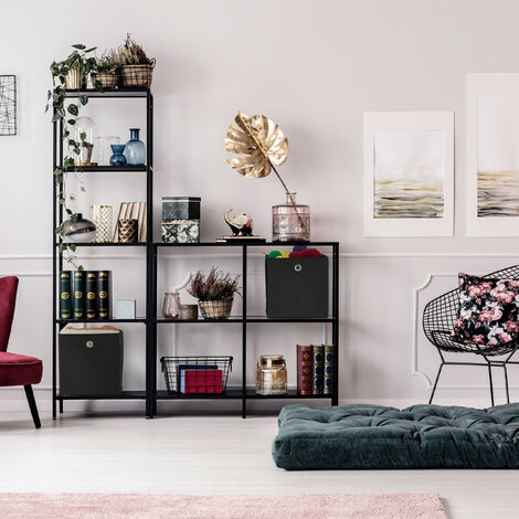 Relaxdays Set of 4 Storage Boxes, Foldable, HWD: 30x30x30 cm, Fabric ...