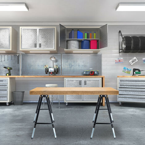 Relaxdays Set of 2 Sawhorses, Folding, 91.5 x 106 x 50 cm, Multipurpose ...