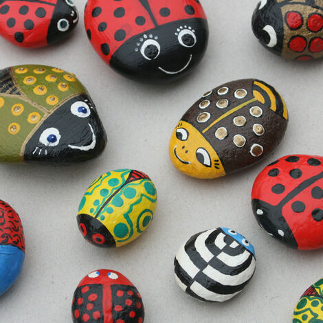 Relaxdays Decorative Stones, for Painting, Flat Rocks, Fun Classroom ...