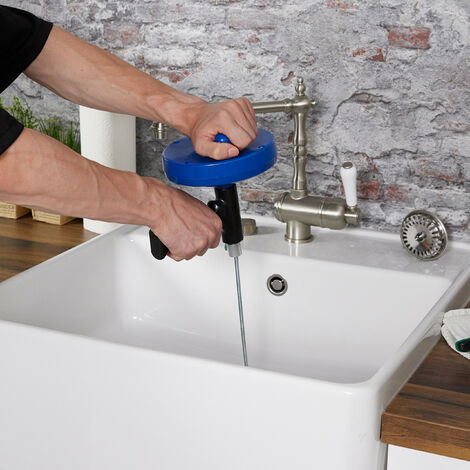 Relaxdays Drain Cleaner with Crank, Metal Coil, Toilet, Sink, Plug ...