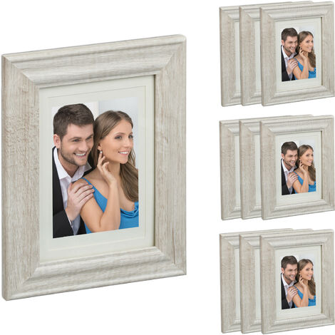 Relaxdays 10x Picture Frames, 13x18cm, Portrait & Landscape Format, to ...