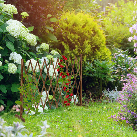 Relaxdays Wooden Trellis, Extendable up to 275cm, Aid for Climbing ...