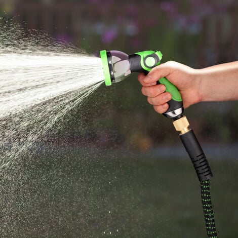 Relaxdays Garden Hose, Spray Nozzle Attachment, 10 Modes, Extendable up ...