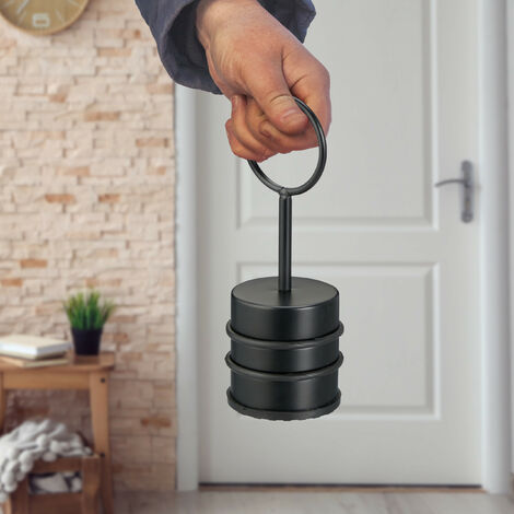 Relaxdays Doorstop with Handle, Stainless Steel & Rubber Rings, Door ...