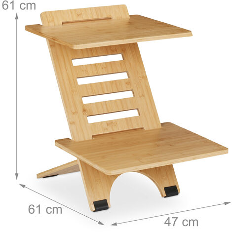 Relaxdays Desktop, Keyboard Shelf, Stand-Sit Table, Adjustable Height ...