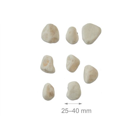 Relaxdays Marble Pebbles, 5 kg, Decorative Stones, 25-40 mm, Garden ...