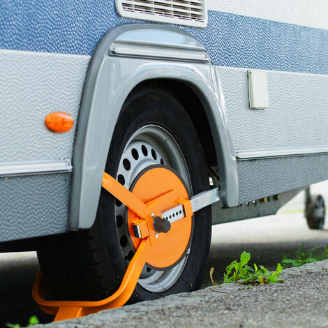 Relaxdays Wheel Clap for 13-15 Inch Tyres, Parking Car, Trailer, Camper ...