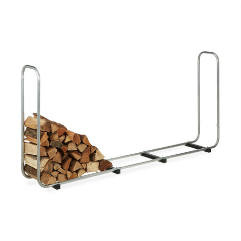 Relaxdays Firewood Rack, Adjustable, Wood Rack, Steel, Logs from 25 cm ...