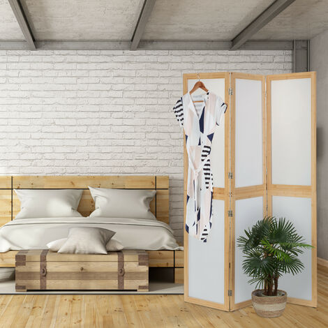 Relaxdays Folding Screen, 3 Panels, Room Divider, HxW: 180 x 136.5 cm ...