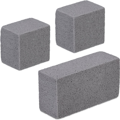 Relaxdays Cleaning Stone, Set of 3, Grill Cleaning Brick, Grease ...