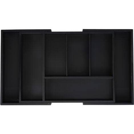 Relaxdays Cutlery Tray, Extendable Insert, 5 to 7 Compartments, Drawer ...
