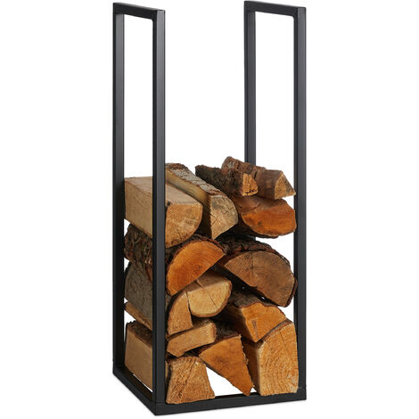 Relaxdays Firewood Rack, Fireplace Companion, Wood Stacking for Indoors ...