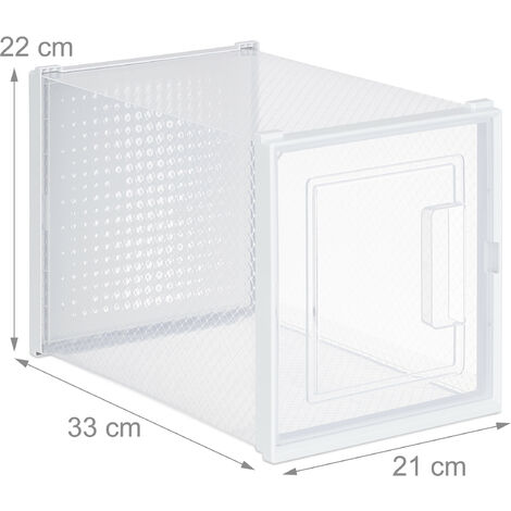 Relaxdays 6x Shoe Box, Footwear, High Heels, Stackable, Plug-In, Size ...