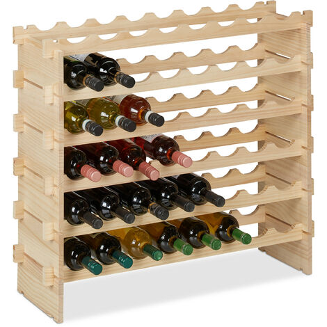 Relaxdays Wine Rack, for 48 Bottles, Stackable Shelf for Beverages, Bar ...