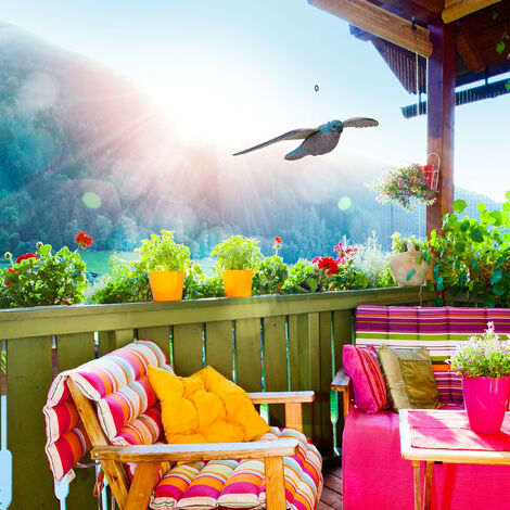 Relaxdays Pigeon Repellent, Flying Falcon Dummy, Bird Scare, Hanging ...