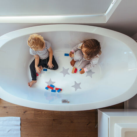 Relaxdays Set of 30 Anti slip Stickers Bathtub Adhesive Textured Starfish Non slip Shower Pads Plastic Transparent