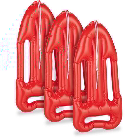Relaxdays 3x Inflatable Life Buoy, Rescue Board with Rope, Swimming ...