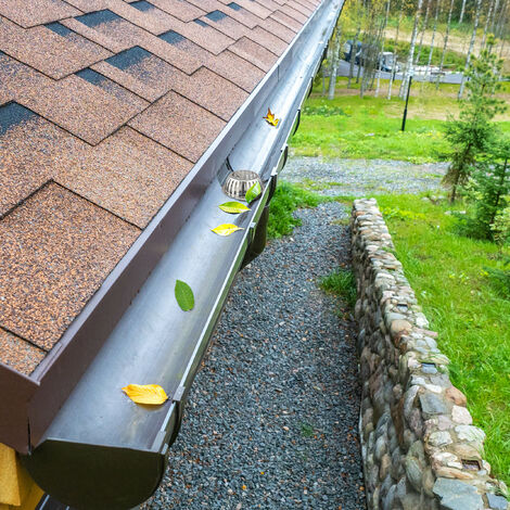 Relaxdays gutter leaf guard, set of 2, for 120 mm downpipes, stainless ...