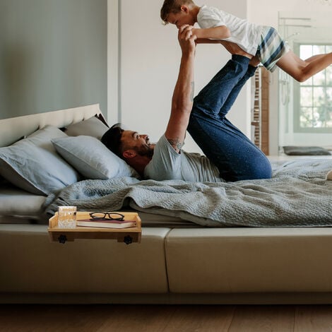Relaxdays Bedside Table, Mini Bed Tray, Clamp-on, for Loft and Bunk ...