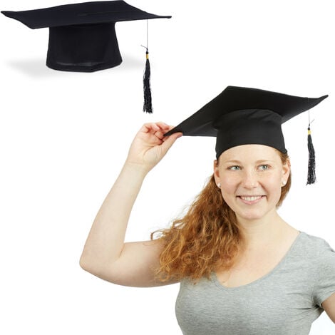 Relaxdays Graduation Hat, Set of 2, Graduate Cap, with Tassel, for A ...