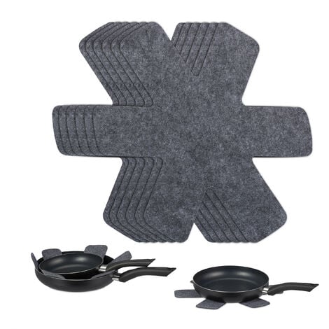 Relaxdays Pan Protectors, Set of 8, Pan Dividers, 38 x 30 cm, Felt Pot ...