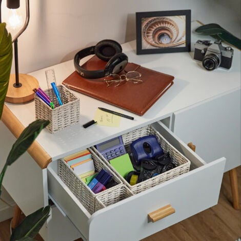 Relaxdays Woven Storage Basket, Set of 4, 3 Sizes, Storage Box ...