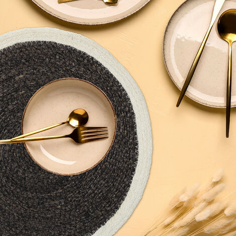 Relaxdays Place Mat Set, 4x Coaster, Tableware, Drinks, Table Protector ...