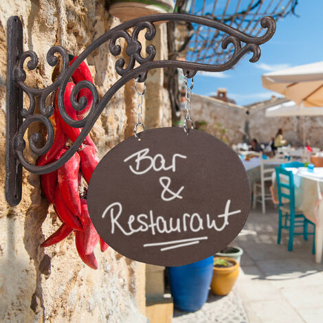 Relaxdays Wall Sign, 2x Set, Cast Iron, Hang Up, Write On, Restaurants ...