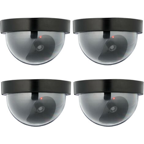 Relaxdays Dummy Camera, 4x Set, Fake Security, Flashing LED Light, CCTV ...