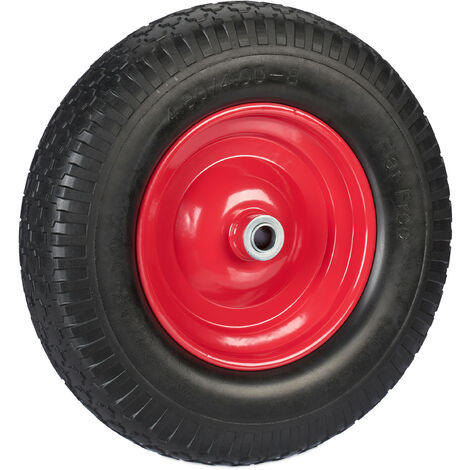 Relaxdays Wheelbarrow Wheel, Size 4.00-8, Profiled Rubber, Steel ...