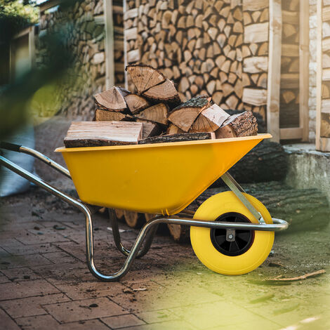 Relaxdays Wheelbarrow Wheel, 3.50-6, Solid Rubber Plastic Rim, Spare ...