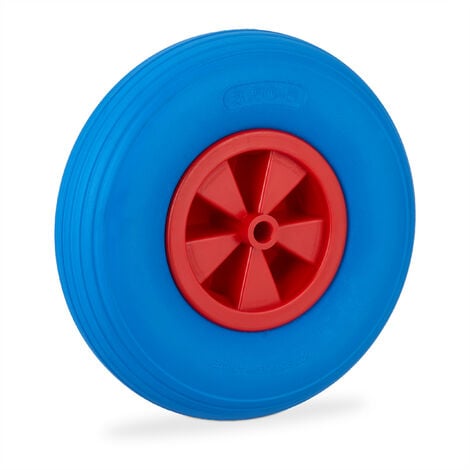 Relaxdays Wheelbarrow Wheel, 3.50-6, Solid Rubber Plastic Rim, Spare ...