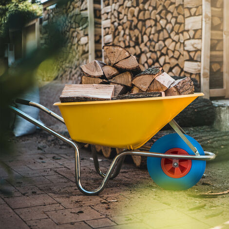 Relaxdays Wheelbarrow Wheel, 3.50-6, Solid Rubber Plastic Rim, Spare ...