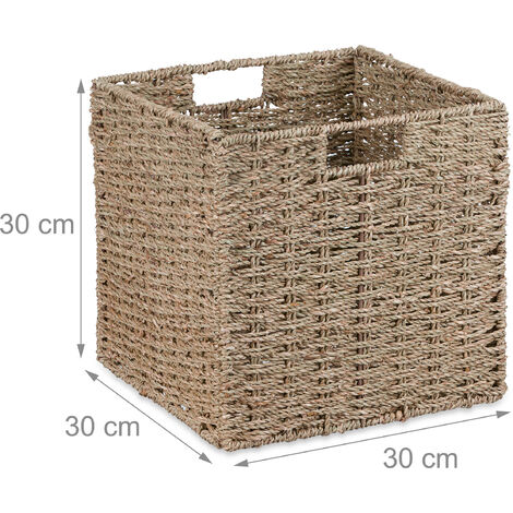 Relaxdays Storage Basket, Woven Shelf Basket, Organiser, for Bathroom ...
