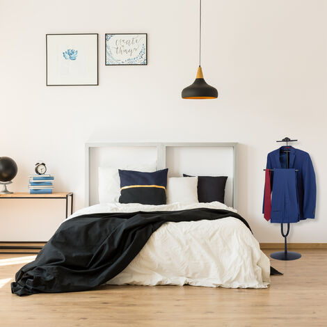 Relaxdays Valet Stand, for Shirts & Pants, Shelf for Accessories, Steel ...