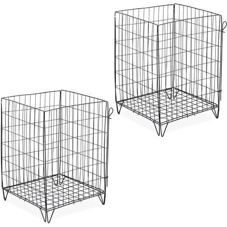 Relaxdays Metal Compost Bin, Set of 2, Grid and Legs, HxWxD: 68x46x46 ...