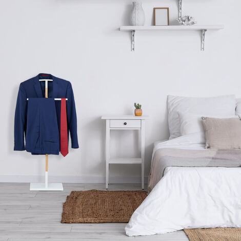 Relaxdays Valet Stand, for Shirts and Pants, No Wrinkles, MDF & Steel ...