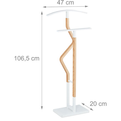Relaxdays Valet Stand, for Shirts and Pants, No Wrinkles, MDF & Steel ...