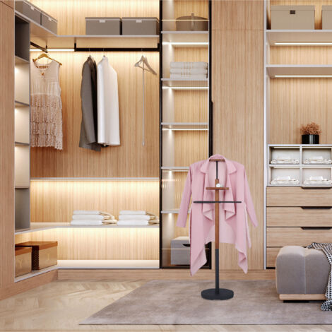 Relaxdays Valet Stand, for Shirts & Pants, with Shelf, MDF & Steel ...