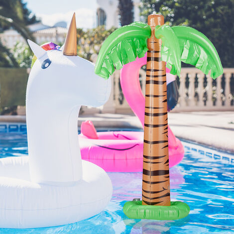 Relaxdays Inflatable Palm Tree, Set of 3, Pool Decor, Blow Up Coconut ...