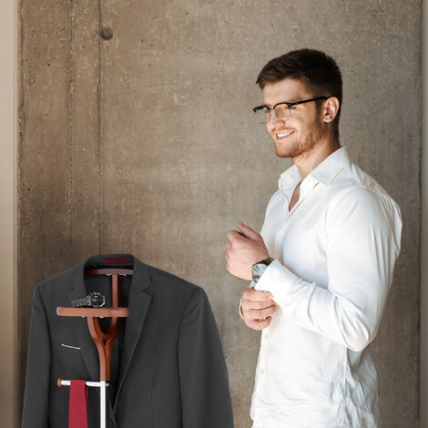 Relaxdays Valet Stand, for Shirts & Pants, No Wrinkles, MDF & Steel ...