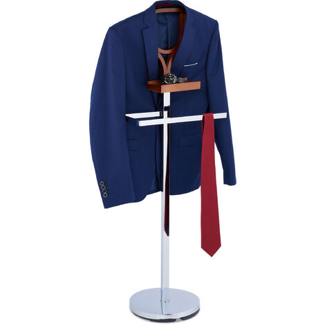 Relaxdays Valet Stand, for Shirts & Pants, with Shelf, MDF & Steel ...