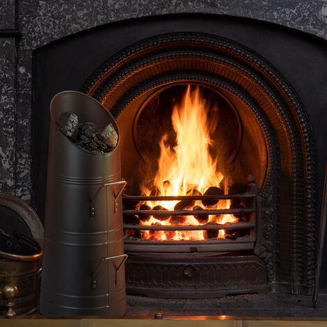 Relaxdays Coal Bucket, 12 Litre Capacity, Pellet Container with 2 ...