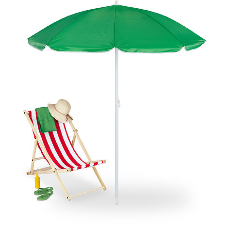 Relaxdays Parasol, Ø 160cm, Height Adjustable, Bendable, Camping, UV ...
