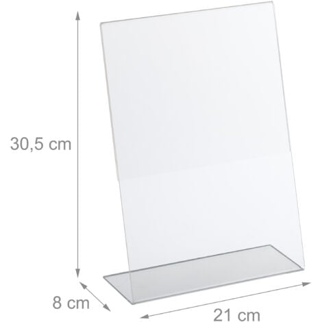 Relaxdays Table Stand, Set of 5, DIN A4, Stand-up Display, for Menu ...