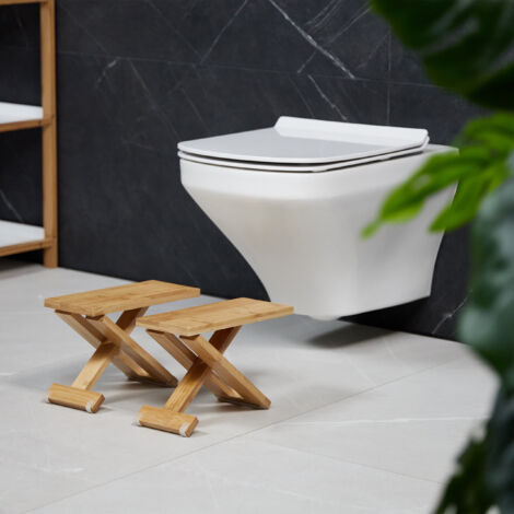 Relaxdays 2-Piece Toilet Stool, HWD: 23 x 12 x 31, Adjustable, Healthy ...