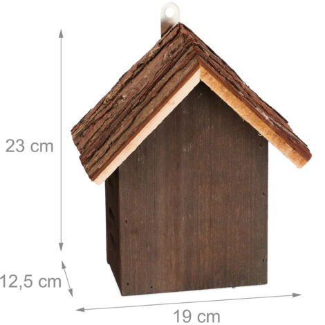 Relaxdays Ladybird House, Wood, HxWxD: 23 x 19 x 12.5 cm, Weatherproof ...