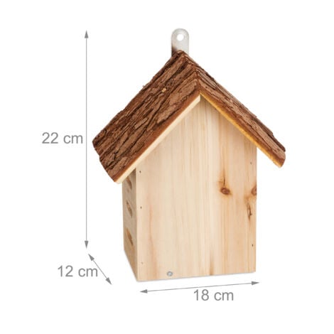 Relaxdays Ladybird House, Wood, HxWxD: 22 x 18 x 12 cm, Weatherproof ...