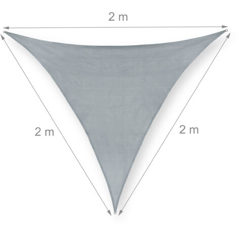 Relaxdays Sun Sail Shade, Triangular Awning, 2 x 2 x 2 m, HDPE Fabric ...